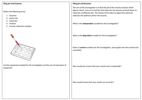 Edexcel Biology Core Practical Revision Summary Sheets | Teaching Resources