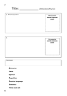 Persuasive article planning sheet | Teaching Resources