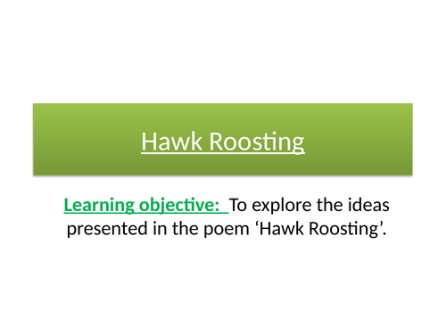 Hawk Roosting Poetry Lesson | Language Analysis | Unseen Poetry ...