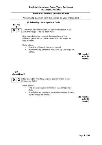 An Inspector Calls Sample Exam Questions An Inspector - vrogue.co An Inspector Calls Sample Exam Questions An Inspector - vrogue.co