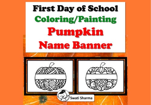 Pumpkin Theme, Bulletin Board Letters & Name Banner Coloring Bundle ...