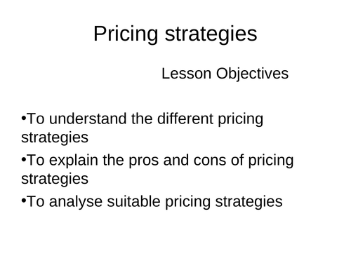 Business: Marketing Mix - Price Powerpoint (NEW SPEC) - Edexcel ...