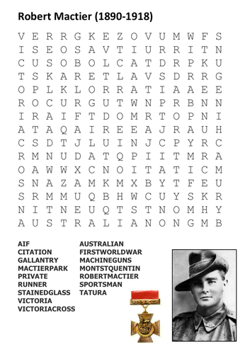 Robert Mactier Word Search | Teaching Resources