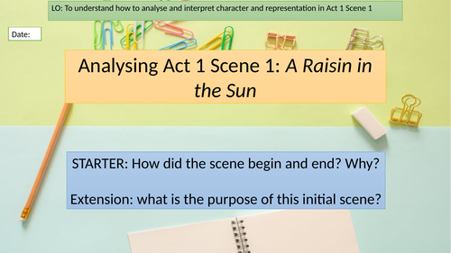 A Raisin in the Sun Lesson IGCSE | Teaching Resources
