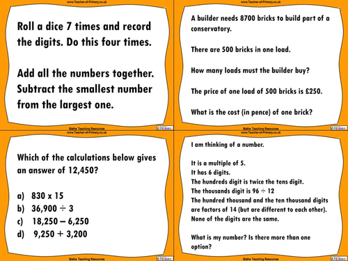 The Four Operations - Year 6 | Teaching Resources