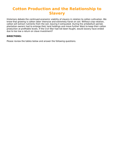 Why had slavery become the cornerstone of the southern economy ...