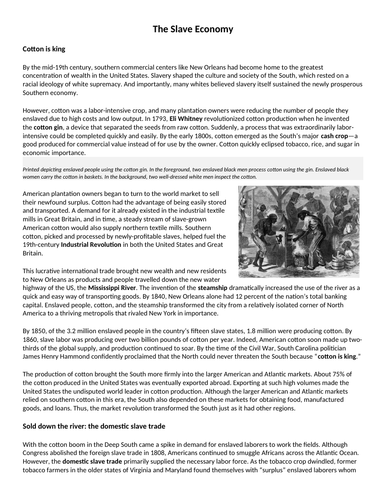 Why had slavery become the cornerstone of the southern economy ...