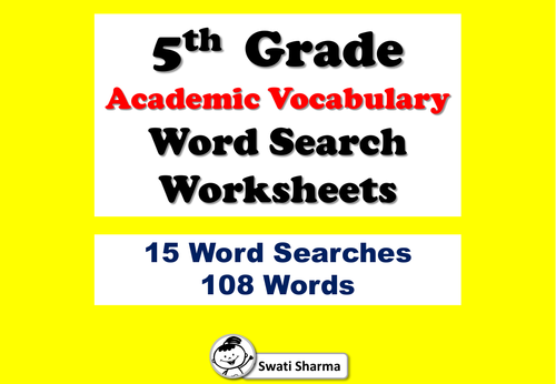 5th Grade Academic Vocabulary, Word Search Worksheets | Teaching Resources
