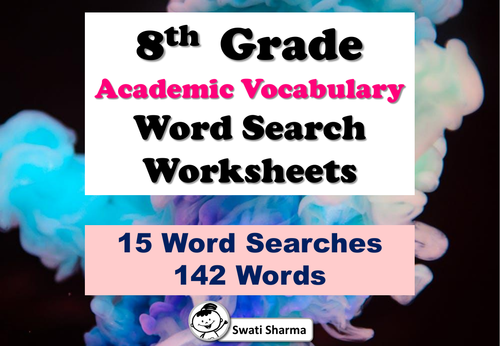 8th Grade Academic Vocabulary Word Search Worksheets | Teaching Resources