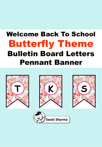 Spring/Butterfly Theme Bulletin Board Letters & Name Banner Coloring ...