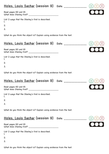 Holes, Louis Sachar - Full Novel Study/Whole class reading planning ...