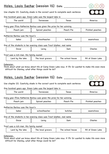 Holes, Louis Sachar - Full Novel Study/Whole class reading planning ...