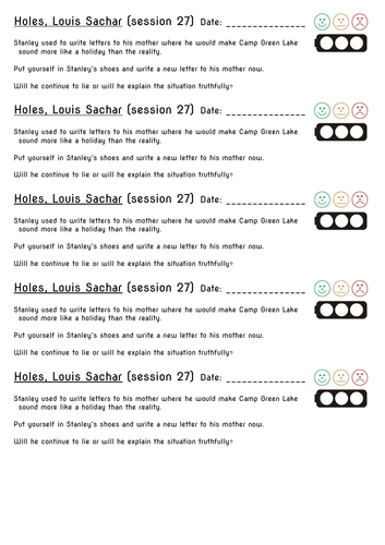 Holes, Louis Sachar - Full Novel Study/Whole class reading planning ...