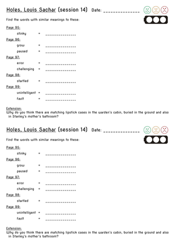 Holes, Louis Sachar - Full Novel Study/Whole class reading planning ...