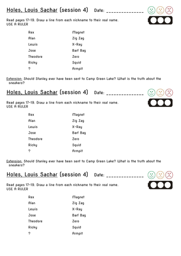 Holes, Louis Sachar - Full Novel Study/Whole class reading planning ...