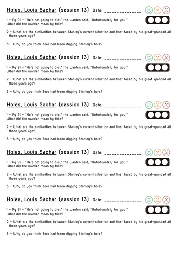 Holes, Louis Sachar - Full Novel Study/Whole class reading planning ...