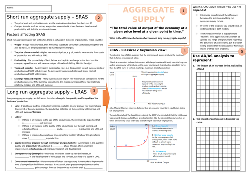 AQA Economics AS Macroeconomics revision mats | Teaching Resources