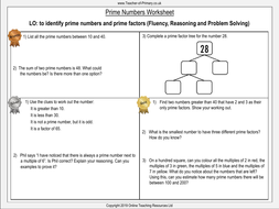 Prime Numbers - Year 6 | Teaching Resources