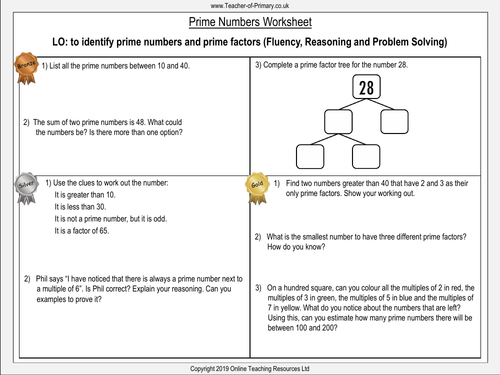 Prime Numbers - Year 6 | Teaching Resources