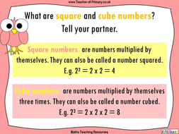 Square and Cube Numbers - Year 6 | Teaching Resources