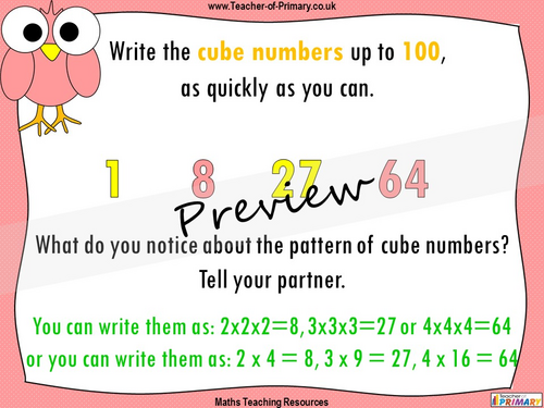 Square and Cube Numbers - Year 6 | Teaching Resources