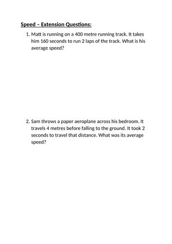 Speed, Distance and Time (KS3) | Teaching Resources