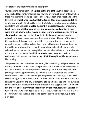 Dr Jekyll and Mr Hyde lesson for chapter 1 | Teaching Resources