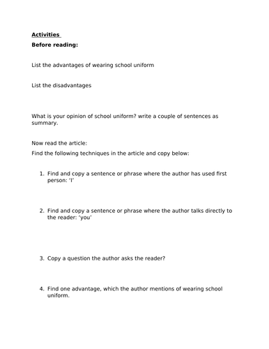 A lesson on persuasive writing for Key Stage 3 - reading and writing an ...