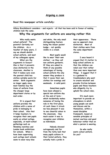 A lesson on persuasive writing for Key Stage 3 - reading and writing an ...