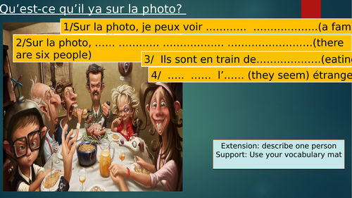 building skills on how to describe a photo in French | Teaching Resources