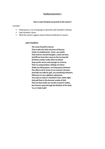 AQA English Literature Macbeth 7 Week Unit of Work - Act 1 | Teaching ...