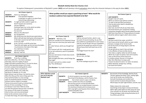 AQA English Literature Macbeth 7 Week Unit of Work - Act 3 | Teaching ...
