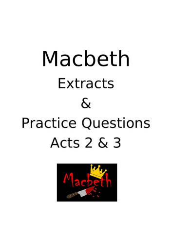 AQA English Literature Macbeth 7 Week Unit of Work - Act 3 | Teaching ...