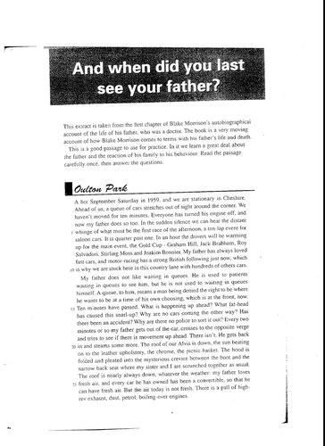 Lesson on descriptive/ narrative writing | Teaching Resources