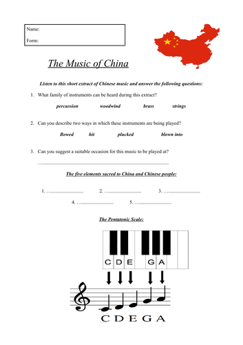 Year 7 - The Music of China | Teaching Resources
