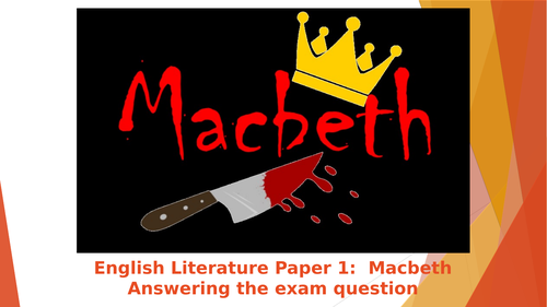 AQA English Literature Macbeth Planning an Exam Question - 5 | Teaching ...