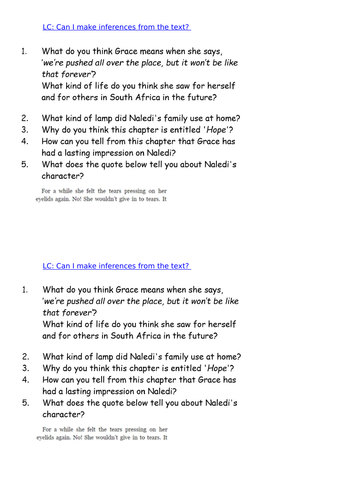 Journey to Jo'burg whole text planning and resources for upper KS2 (6 ...