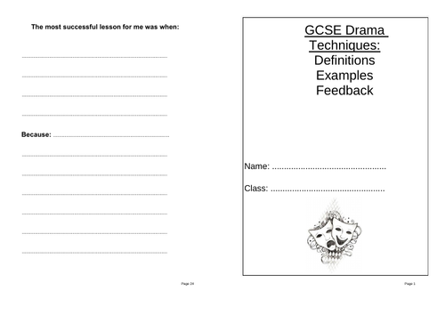 Drama Terminology Booklet - KS3 & GCSE Drama | Teaching Resources
