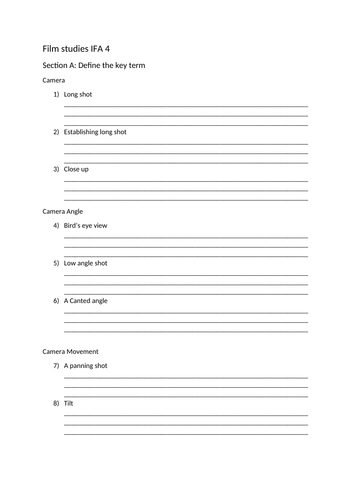 year 9 film studies, full course September - July | Teaching Resources