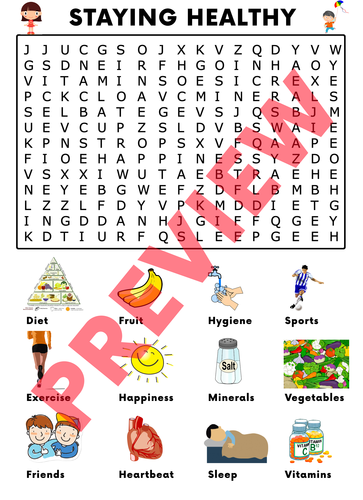 Staying Healthy Word Search | Teaching Resources Staying Healthy Word Search | Teaching Resources