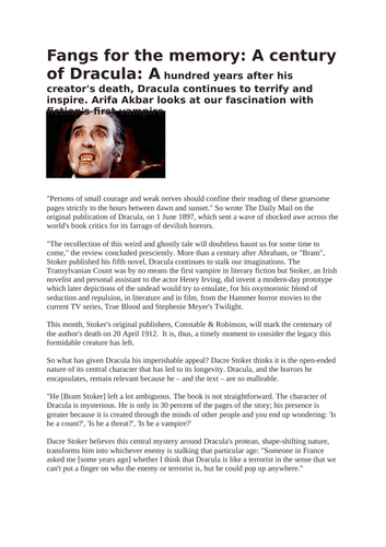 Dracula play text (and original) - 16 hours of lessons | Teaching Resources