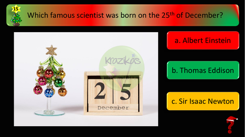 Science Christmas Quiz | Teaching Resources