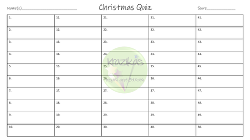 Science Christmas Quiz | Teaching Resources