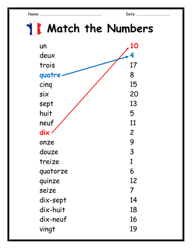 French worksheets - Numbers, Colours and Animals | Teaching Resources