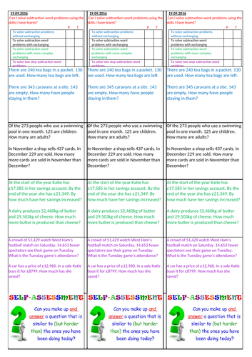 Year 4 addition and subtraction differentiated questions | Teaching ...