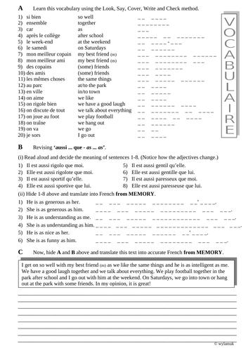 GCSE French - Relationships with family and friends: Ma famille et mes ...
