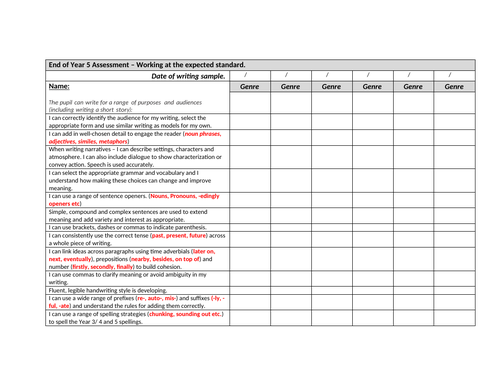 Y1-6 ARE Writing Grids | Teaching Resources