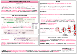 AQA A LEVEL BIOLOGY - Genetic Diversity + Adaptation | Teaching Resources