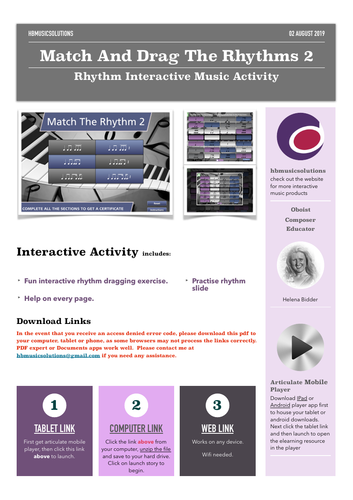 Match And Drag Rhythms 2 Interactive Music Activity for KS2 and KS3 ...