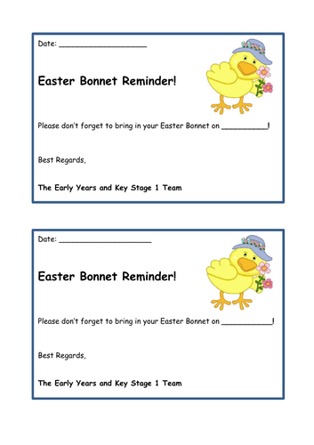 Easter Bonnet - Competition | Teaching Resources